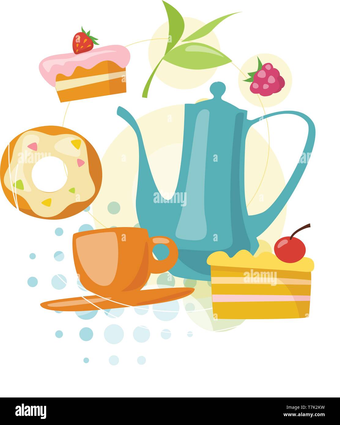 Vector infographic tea and sweets food and drink icons Stock Vector ...