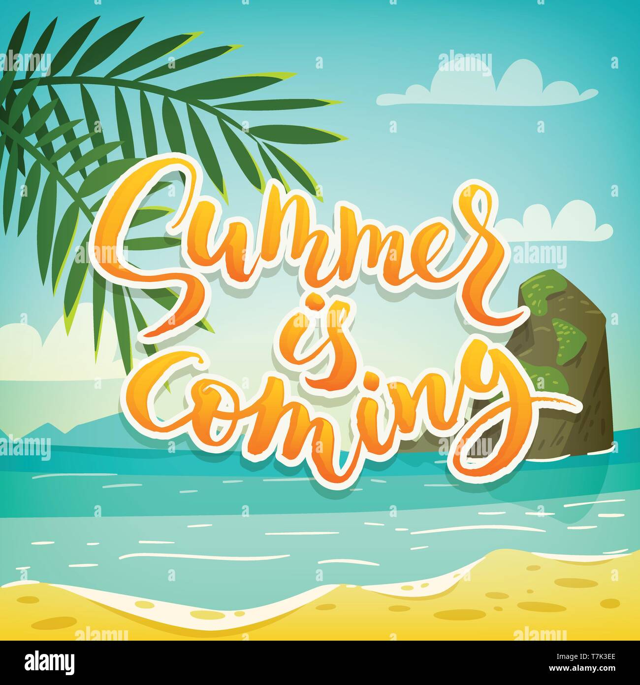 Vectorsummer is coming vacation motivational poster with lettering ...