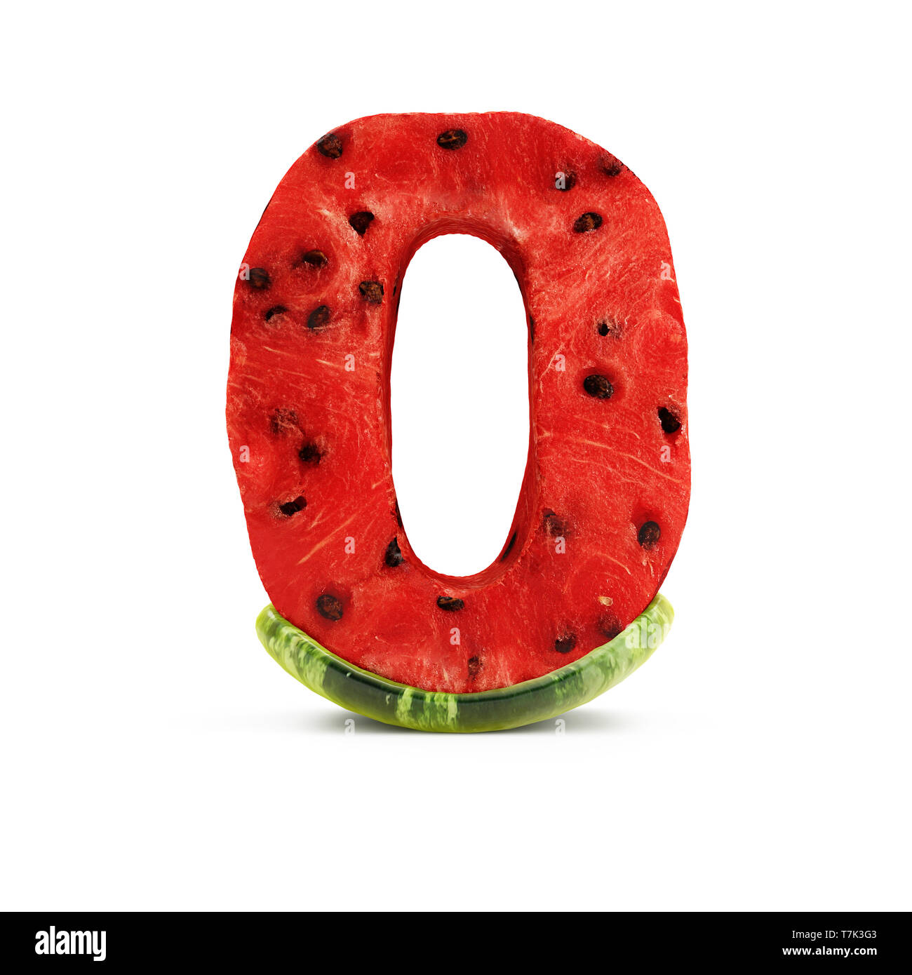 Watermelon Numbers isolated on white background (Number 0 Stock Photo ...
