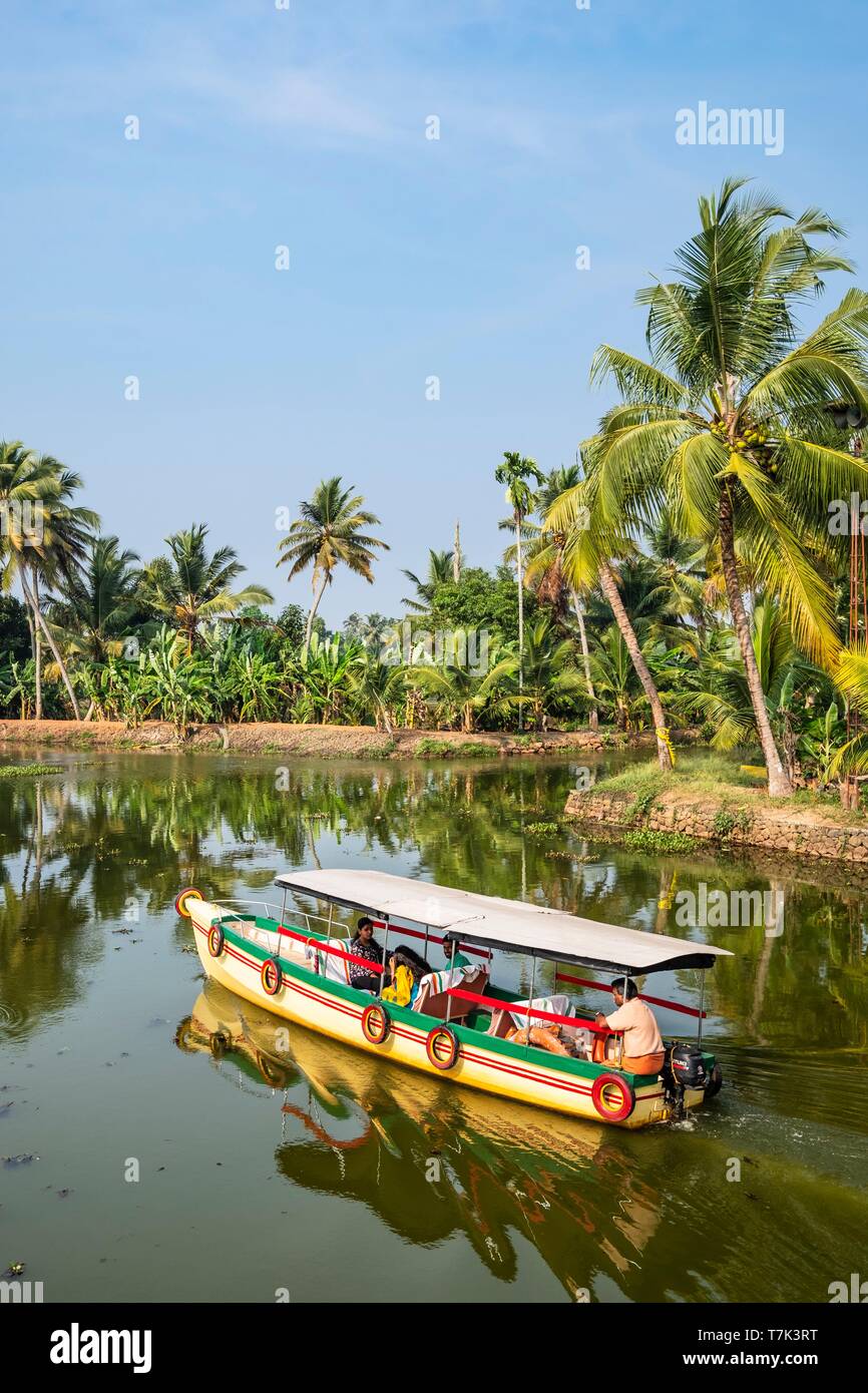 India, state of Kerala, Kumarakom, village set in the backdrop of the ...