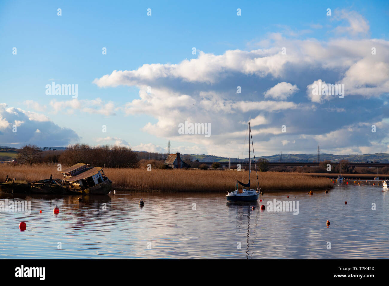 A view across the River Exe, Topsham, Devon, England, UK Stock Photo ...