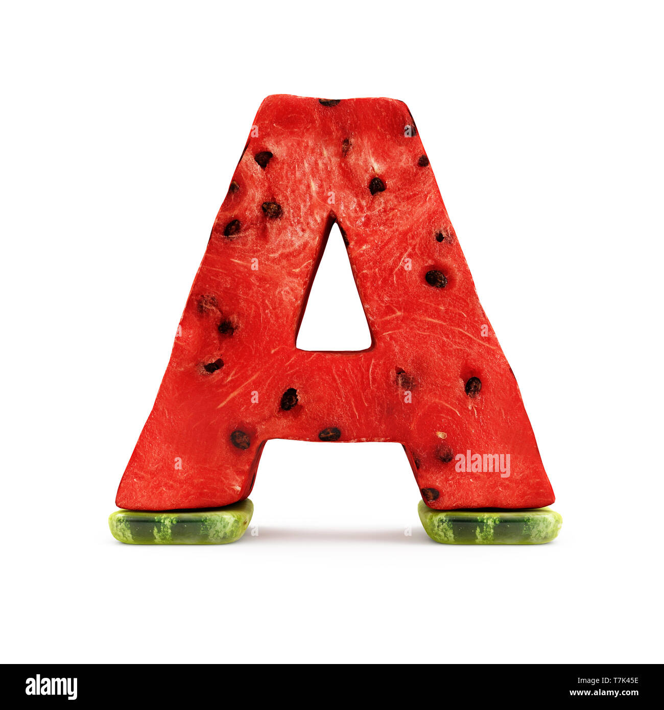 Watermelon Alphabet isolated on white background (Letter A Stock Photo ...