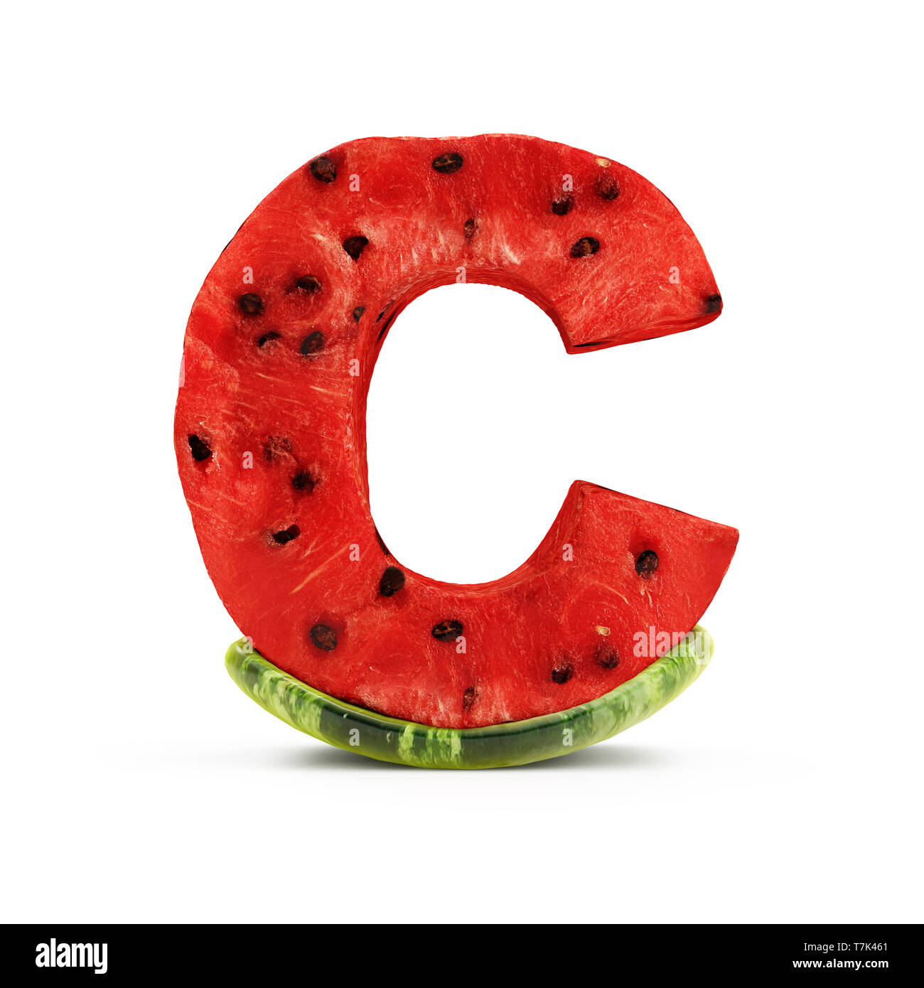 Watermelon Alphabet isolated on white background (Letter C Stock Photo ...
