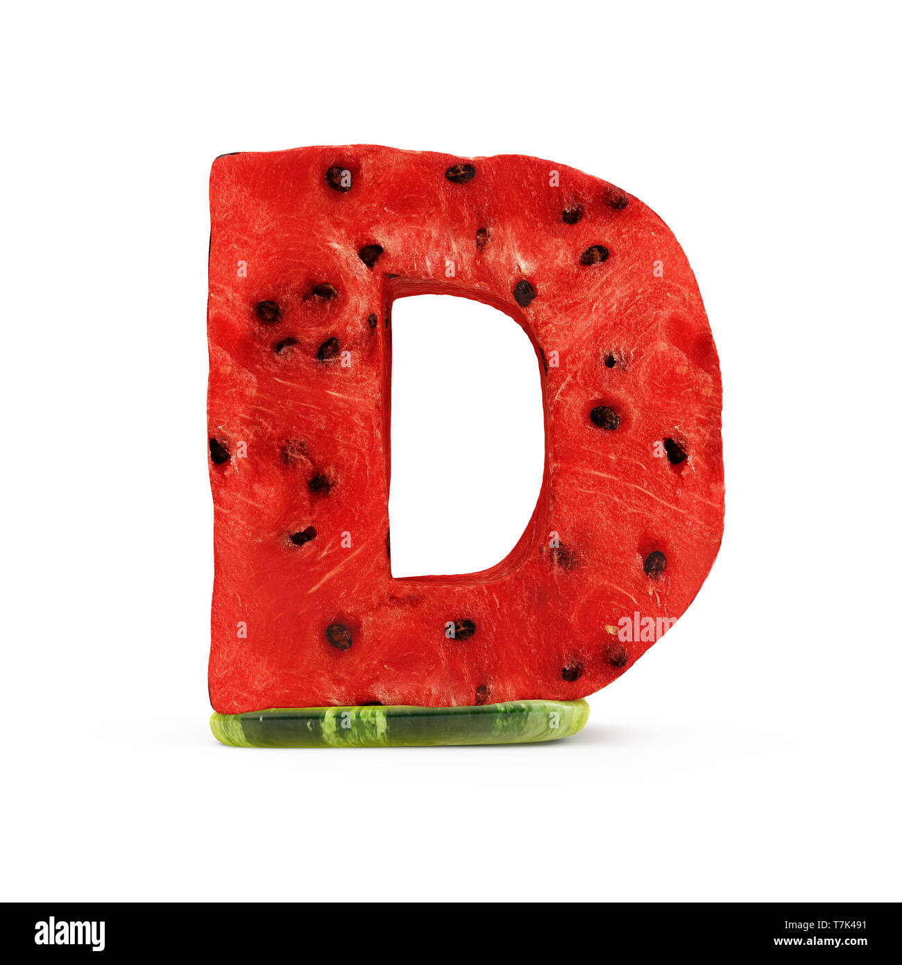 Watermelon Alphabet isolated on white background (Letter D Stock Photo ...