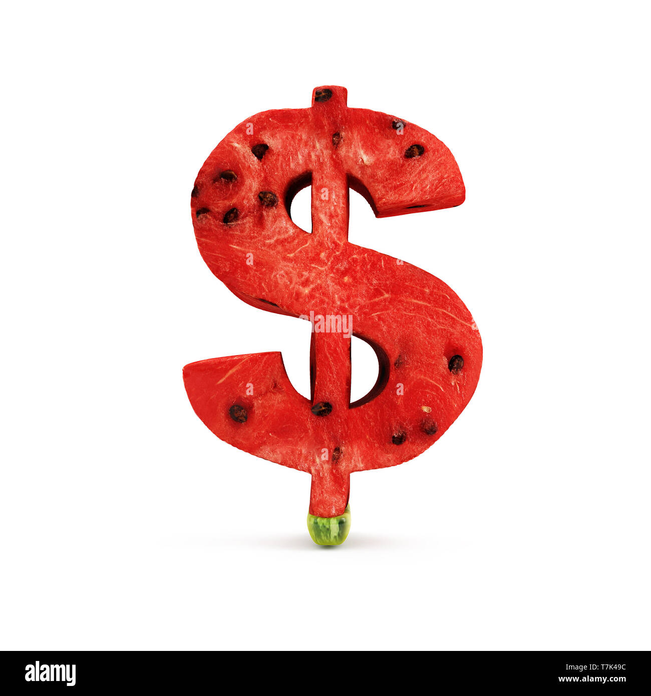 Dollar Symbol made from Watermelon isolated on white background Stock ...