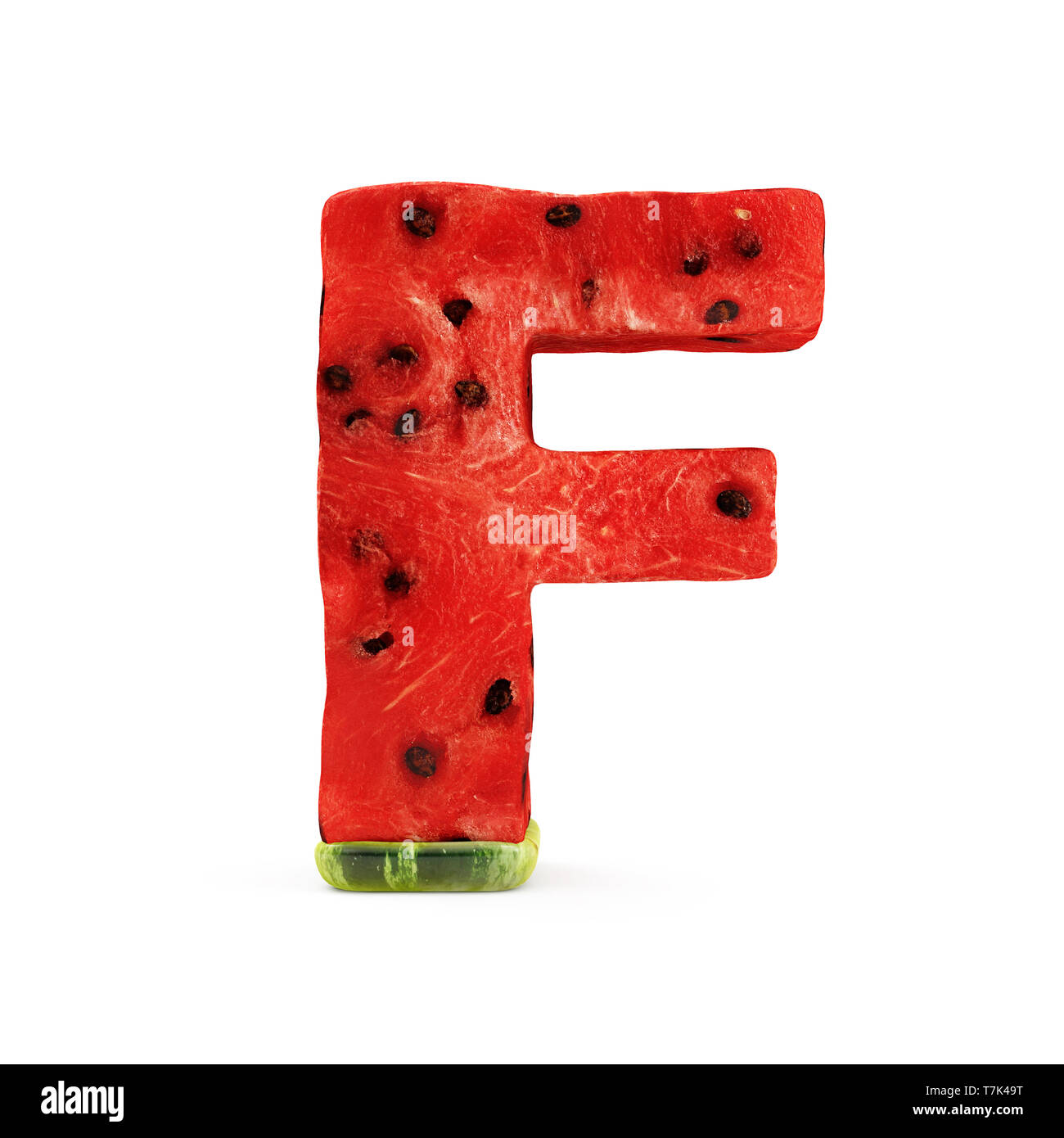 Watermelon Alphabet isolated on white background (Letter F Stock Photo ...