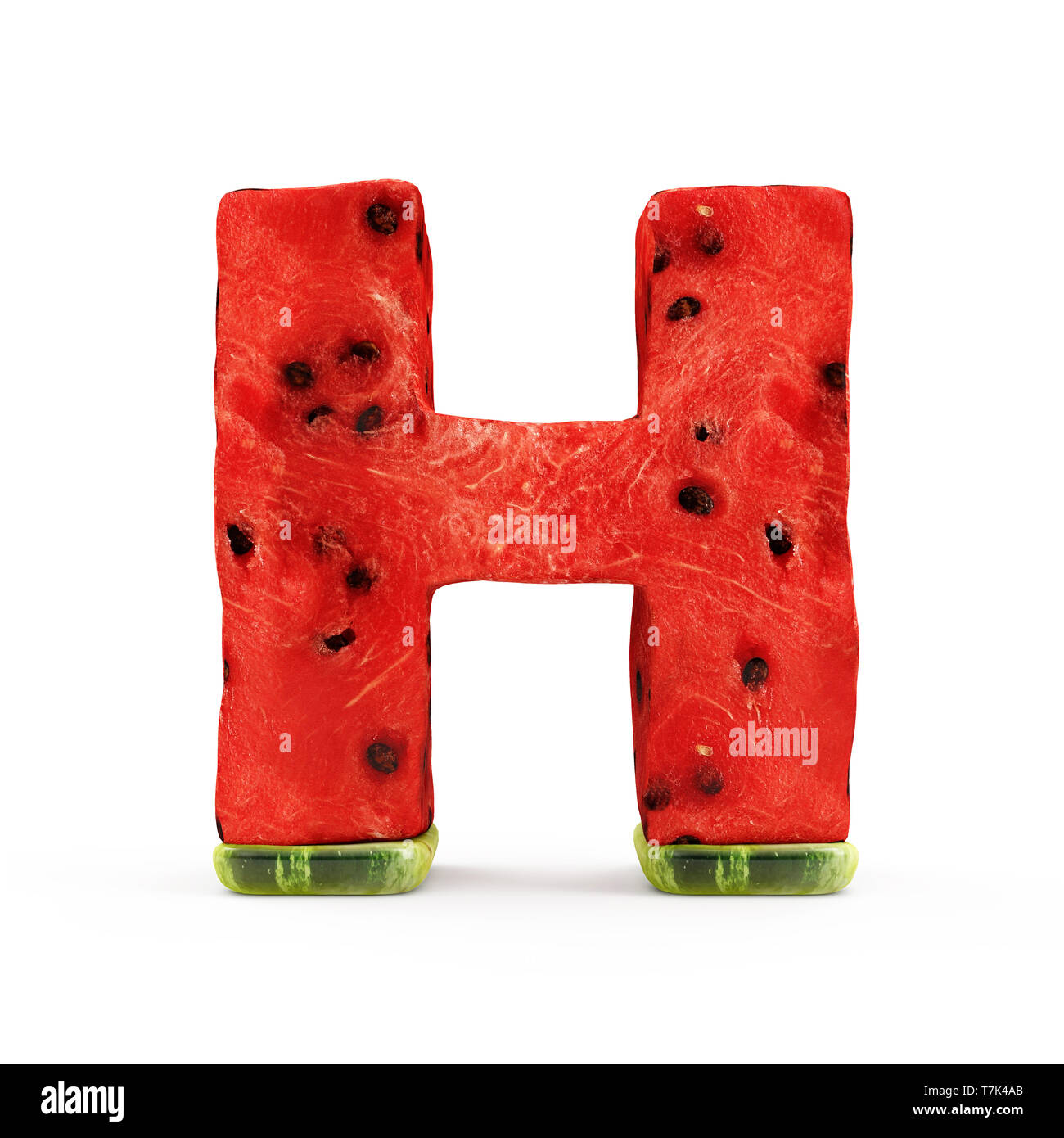 Watermelon Alphabet isolated on white background (Letter H Stock Photo ...