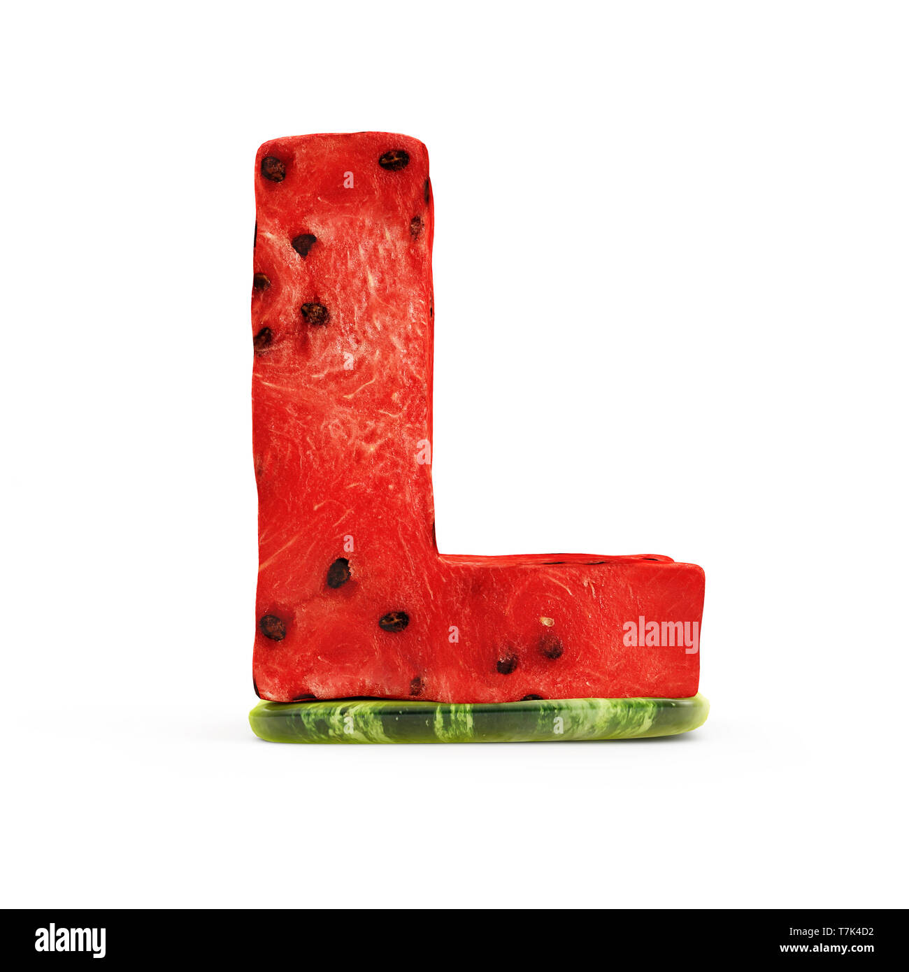 Watermelon Alphabet isolated on white background (Letter L Stock Photo ...
