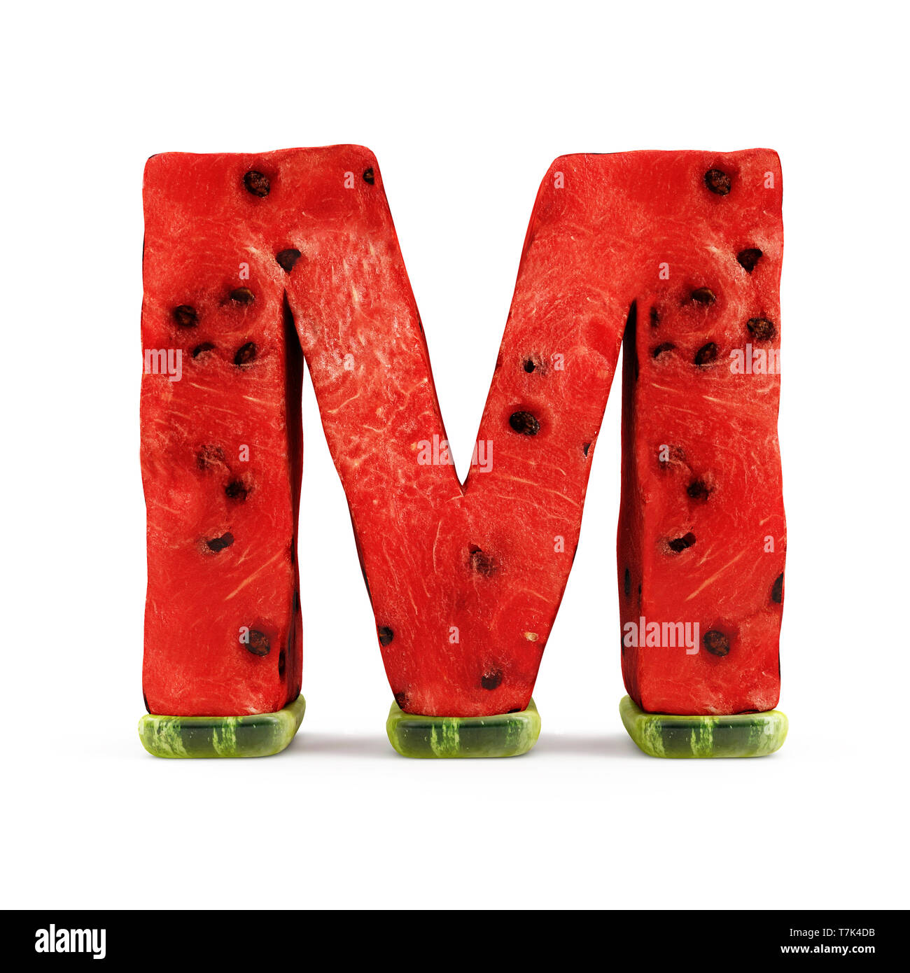 Watermelon Alphabet isolated on white background (Letter M Stock Photo ...