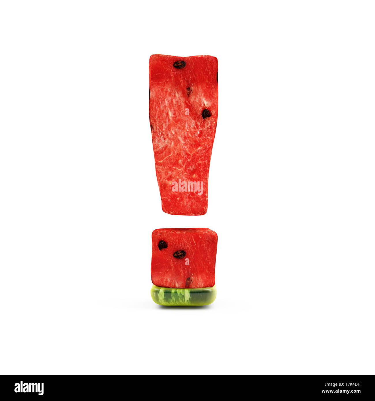 Watermelon Exclamation Mark Symbol isolated on white background Stock ...