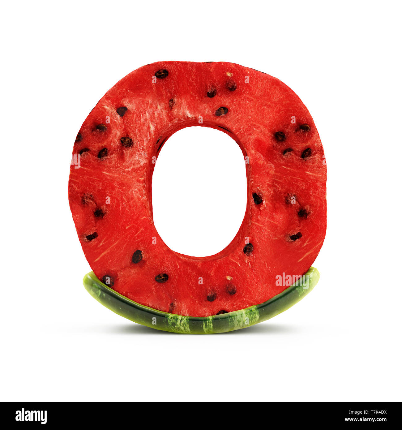 Watermelon Alphabet isolated on white background (Letter O Stock Photo ...