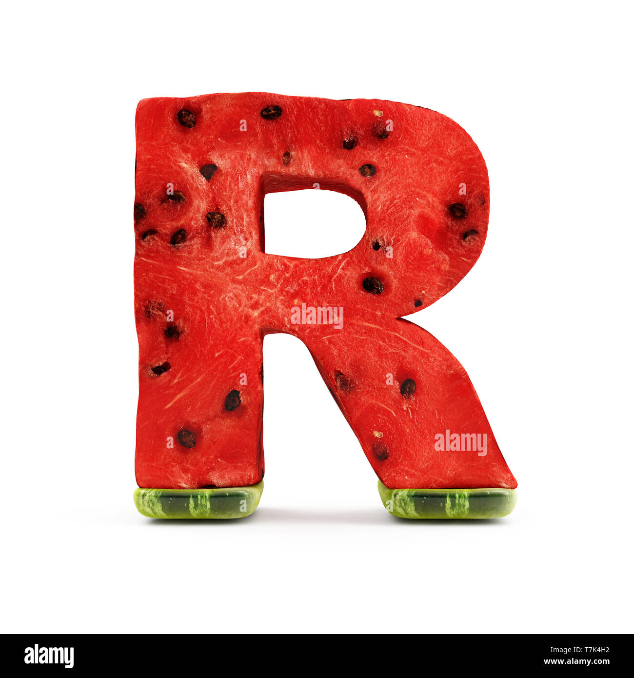 Watermelon Alphabet isolated on white background (Letter R Stock Photo ...