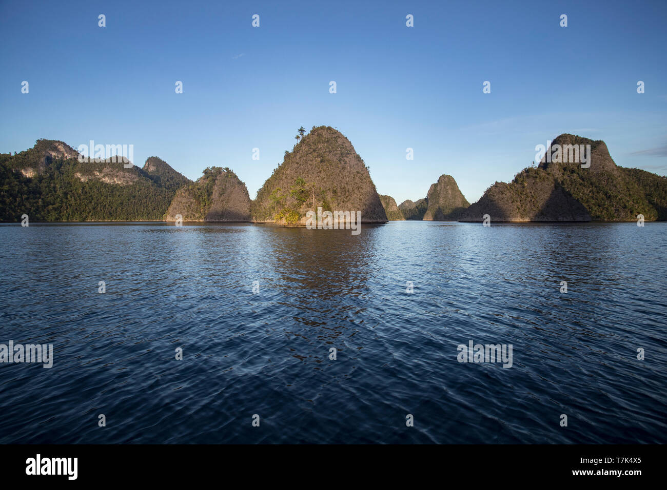 Karst limestone formations in Wayag Island, Raja Ampat, West Papua ...