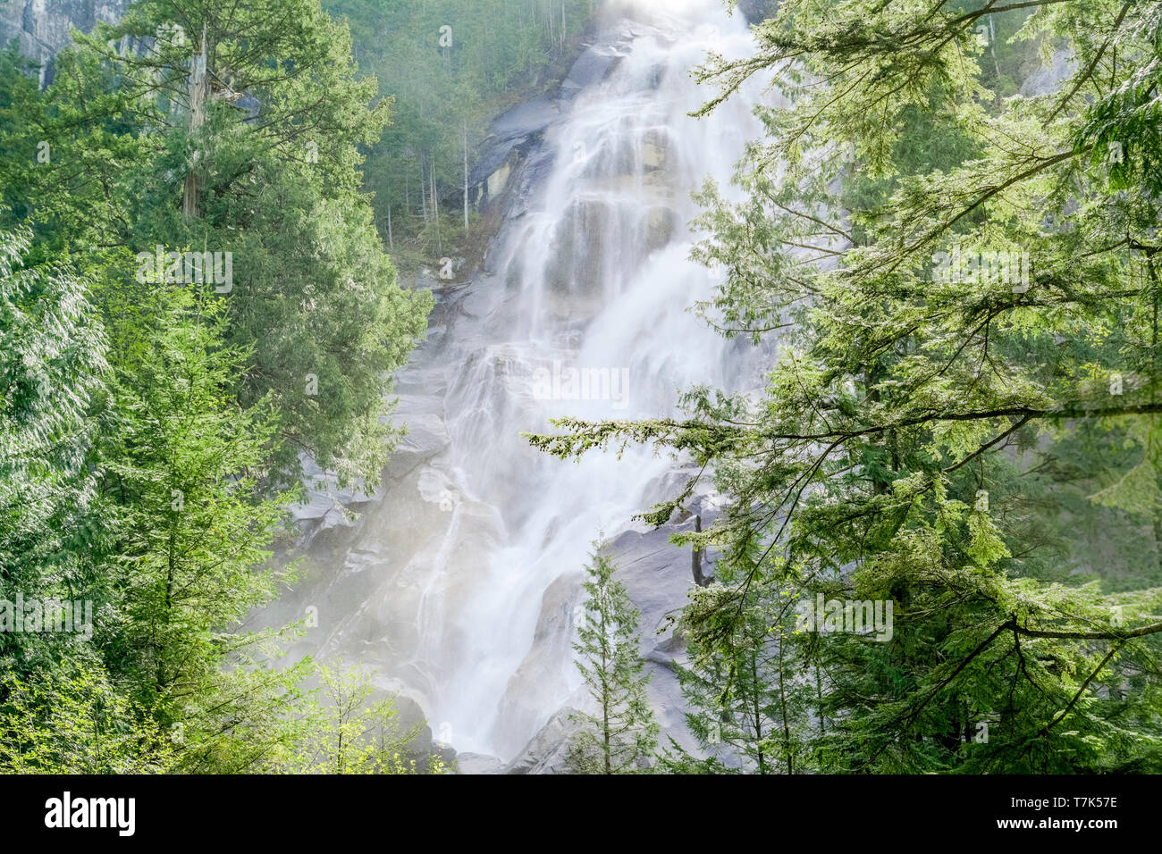 Waterfall, Shannon Falls Provincial Park, Squamish, British Columbia ...