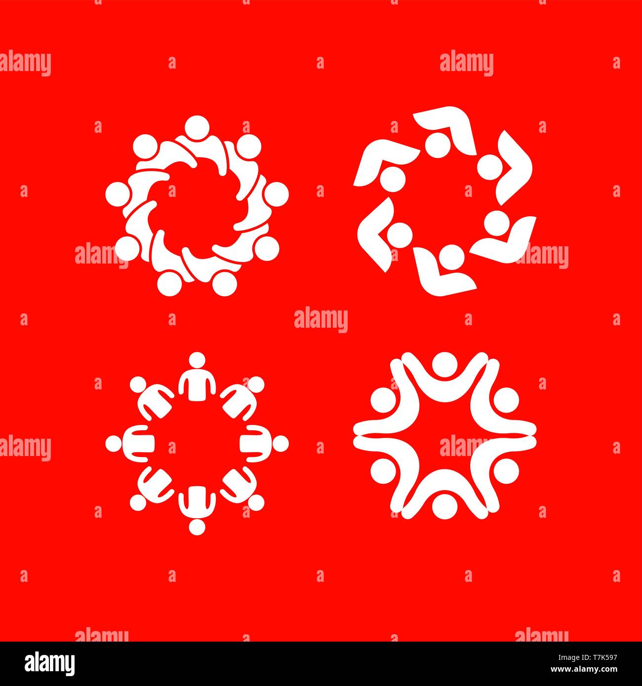 Set of logos depicting unity, community, help and support Stock Vector ...