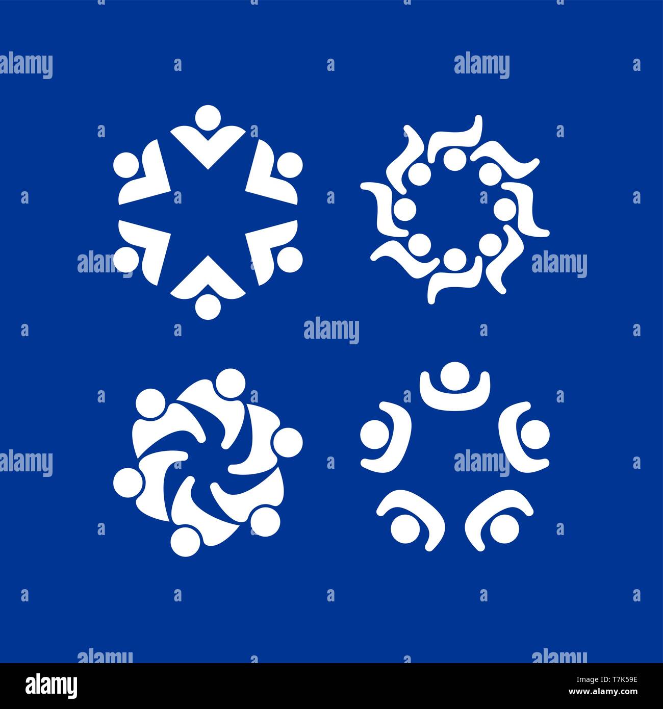 Set of logos depicting unity, community, help and support Stock Vector ...