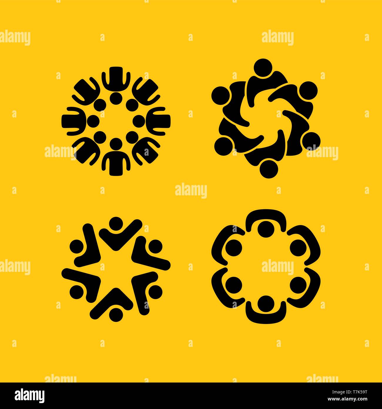 Set of logos depicting unity, community, help and support Stock Vector ...