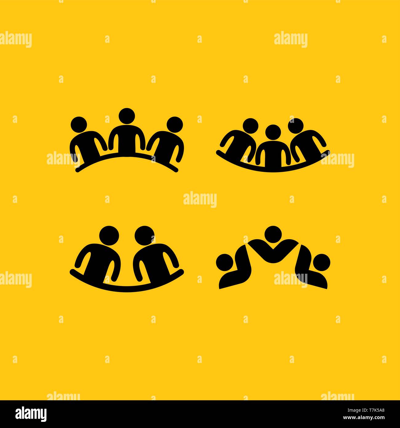 Set of logos depicting unity, community, help and support Stock Vector ...