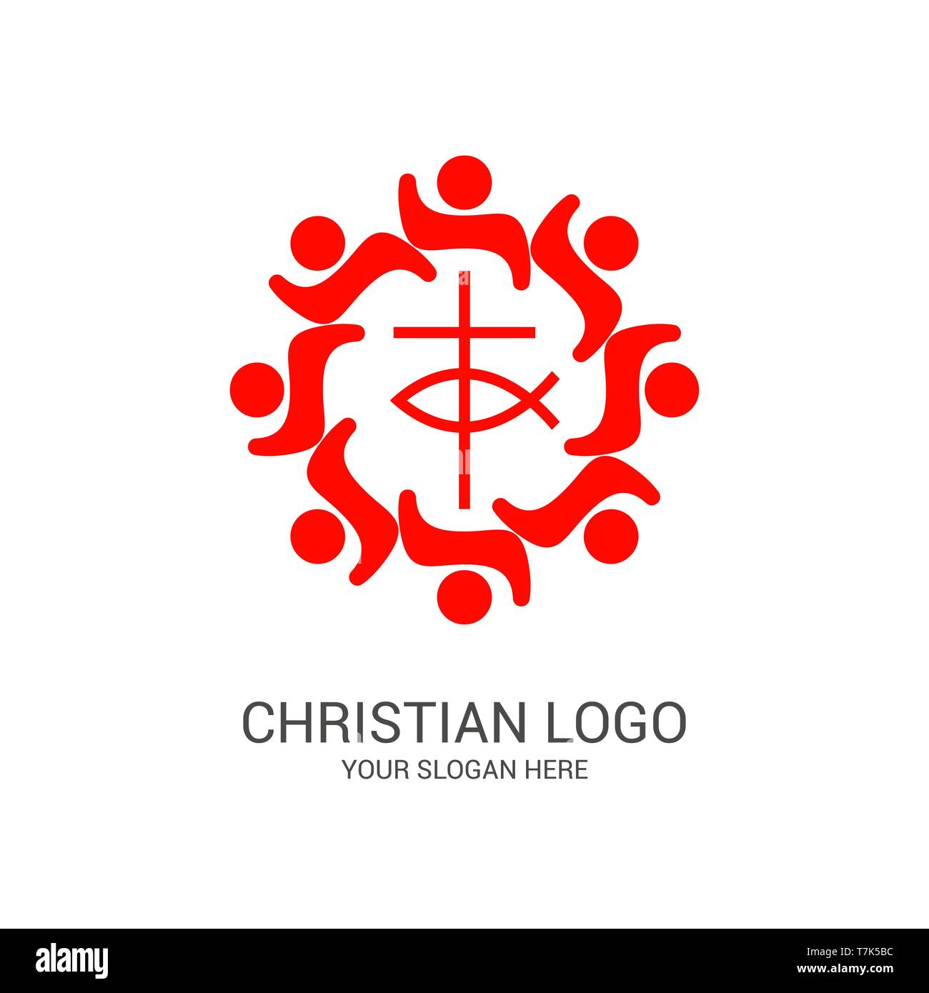 Church logo and biblical symbols. The unity of believers in Jesus ...