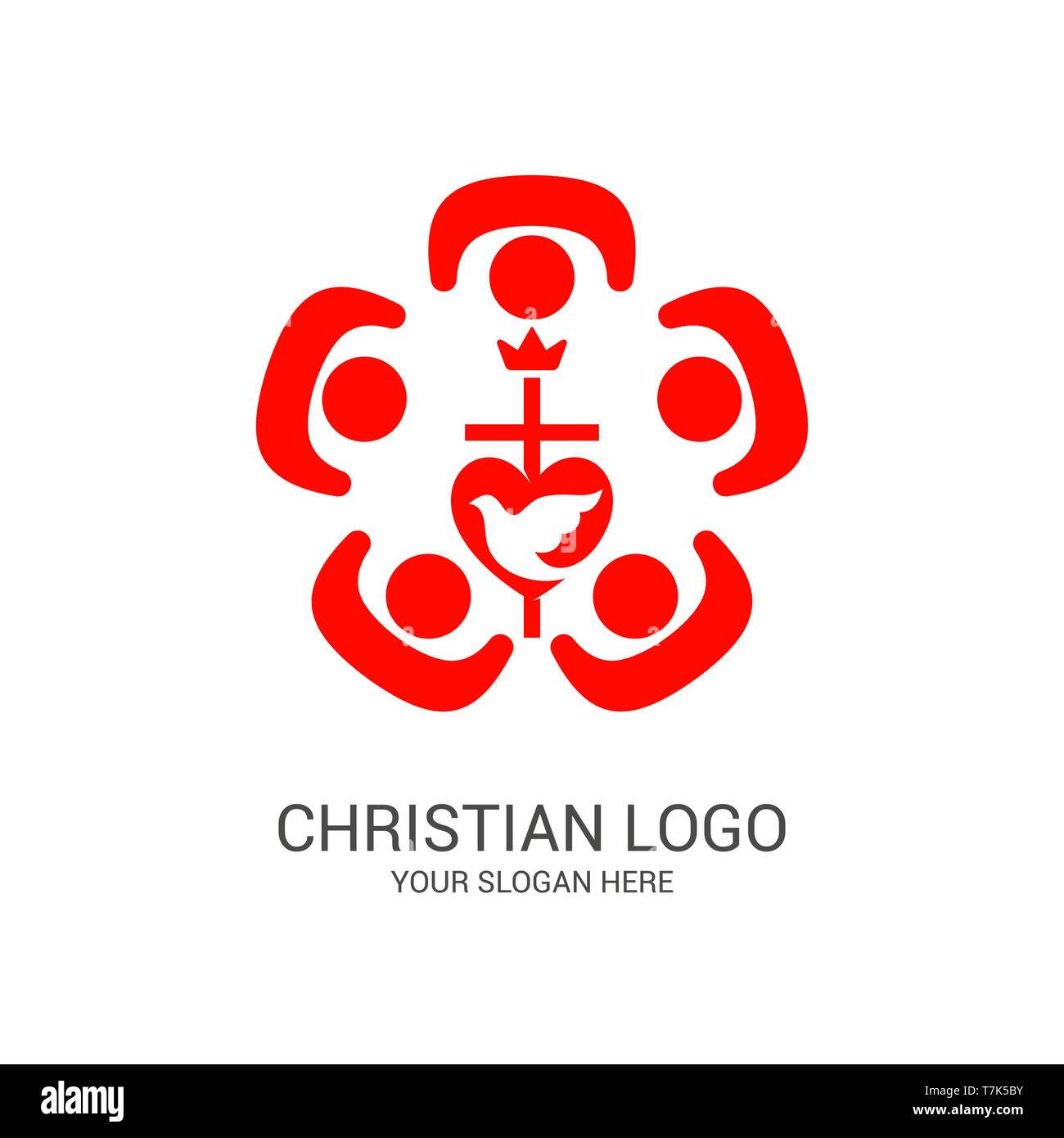 Church logo and biblical symbols. The unity of believers in Jesus ...