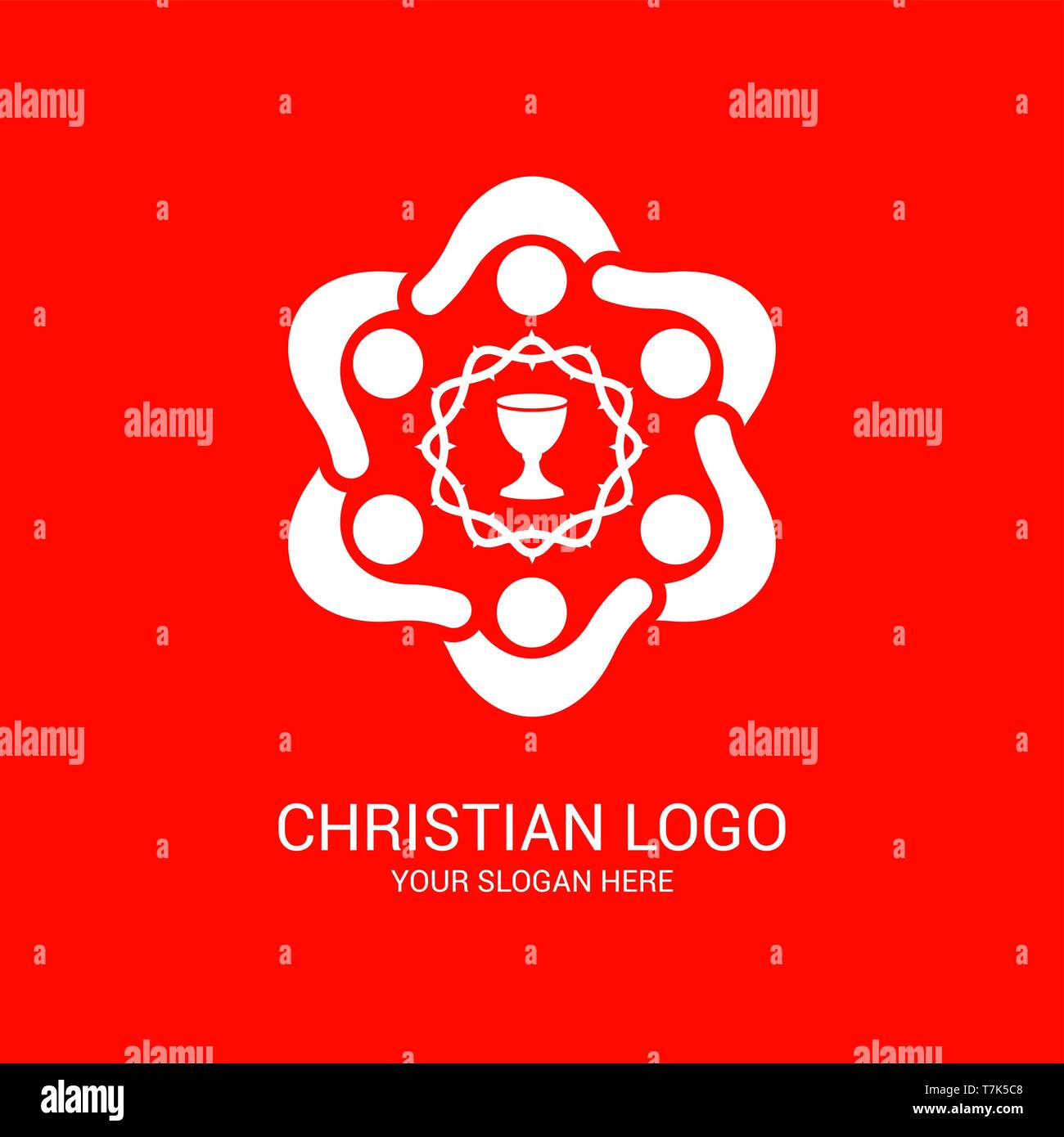 Church logo and biblical symbols. The unity of believers in Jesus ...