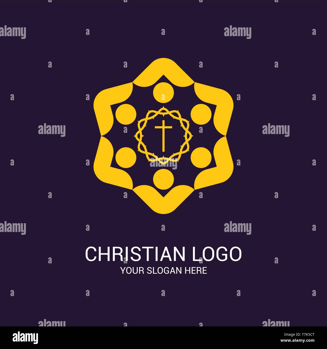 Church logo and biblical symbols. The unity of believers in Jesus ...