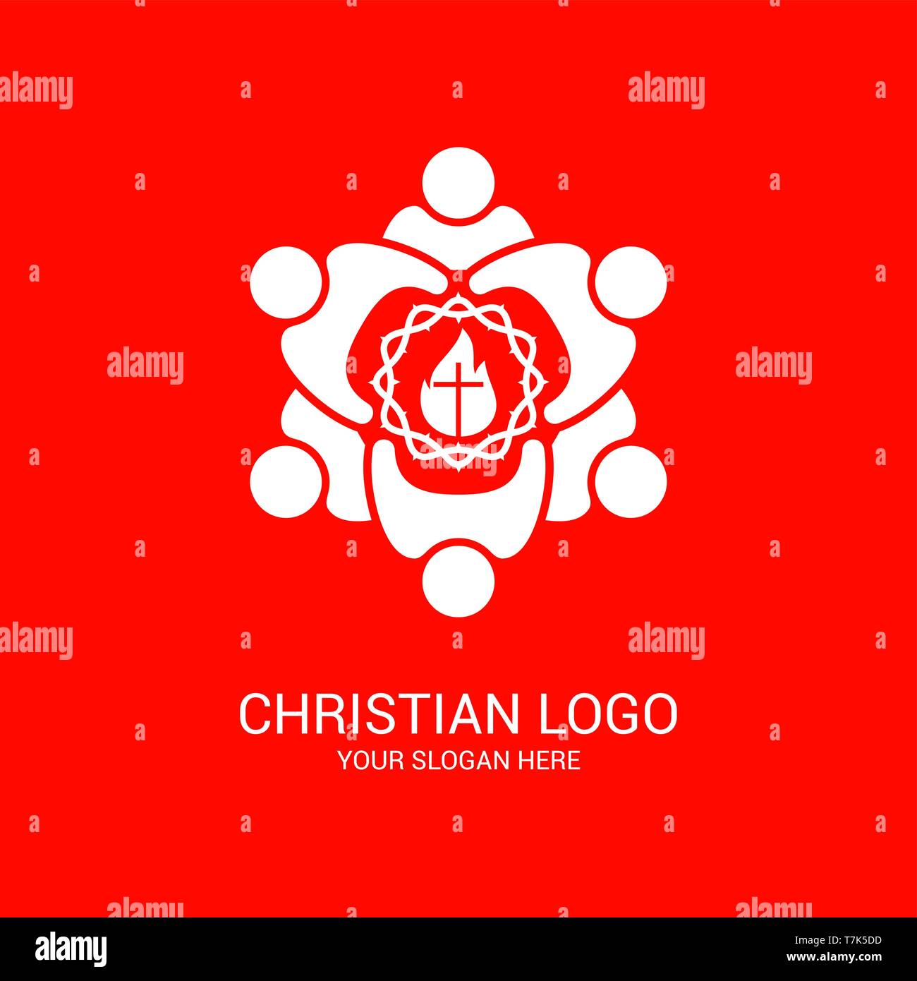Church logo and biblical symbols. The unity of believers in Jesus ...