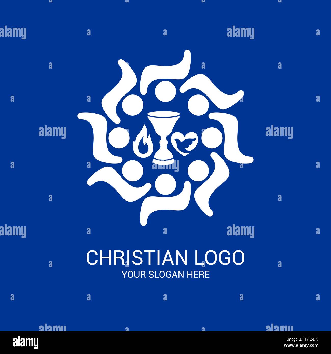 Church logo and biblical symbols. The unity of believers in Jesus ...