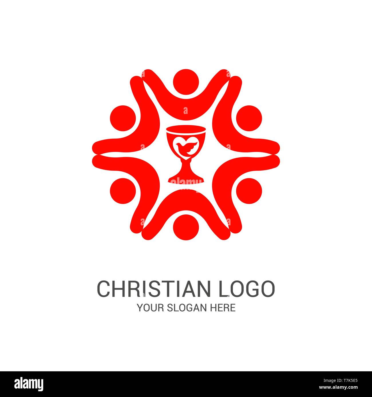 Church logo and biblical symbols. The unity of believers in Jesus ...