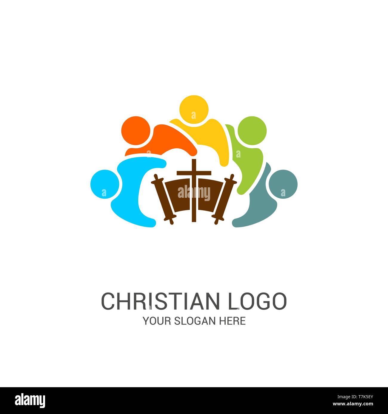 Church logo and biblical symbols. The unity of believers in Jesus ...