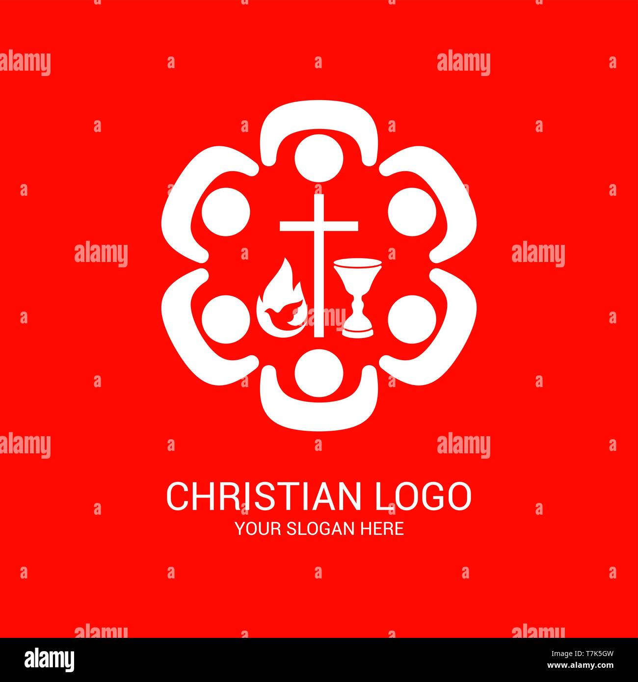 Church logo and biblical symbols. The unity of believers in Jesus ...