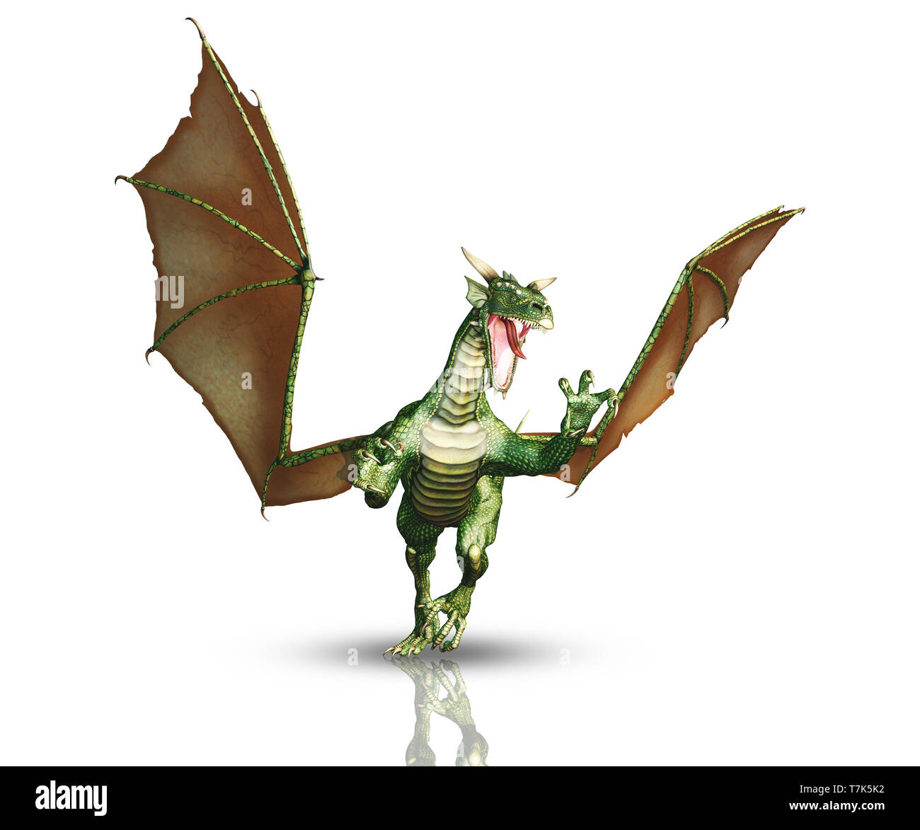 3D render of a dragon on a white background Stock Photo - Alamy
