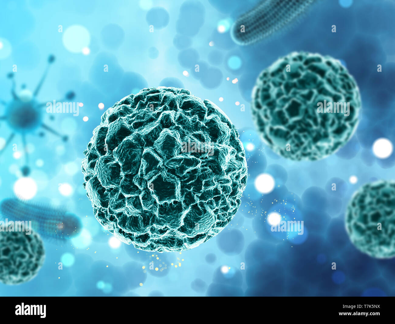 3D render of a medical background with abstract virus cells Stock Photo ...
