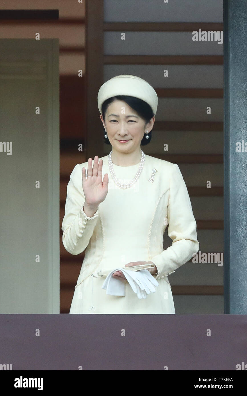 (L-R) Japan's Crown Princess Kiko appears during their first public ...