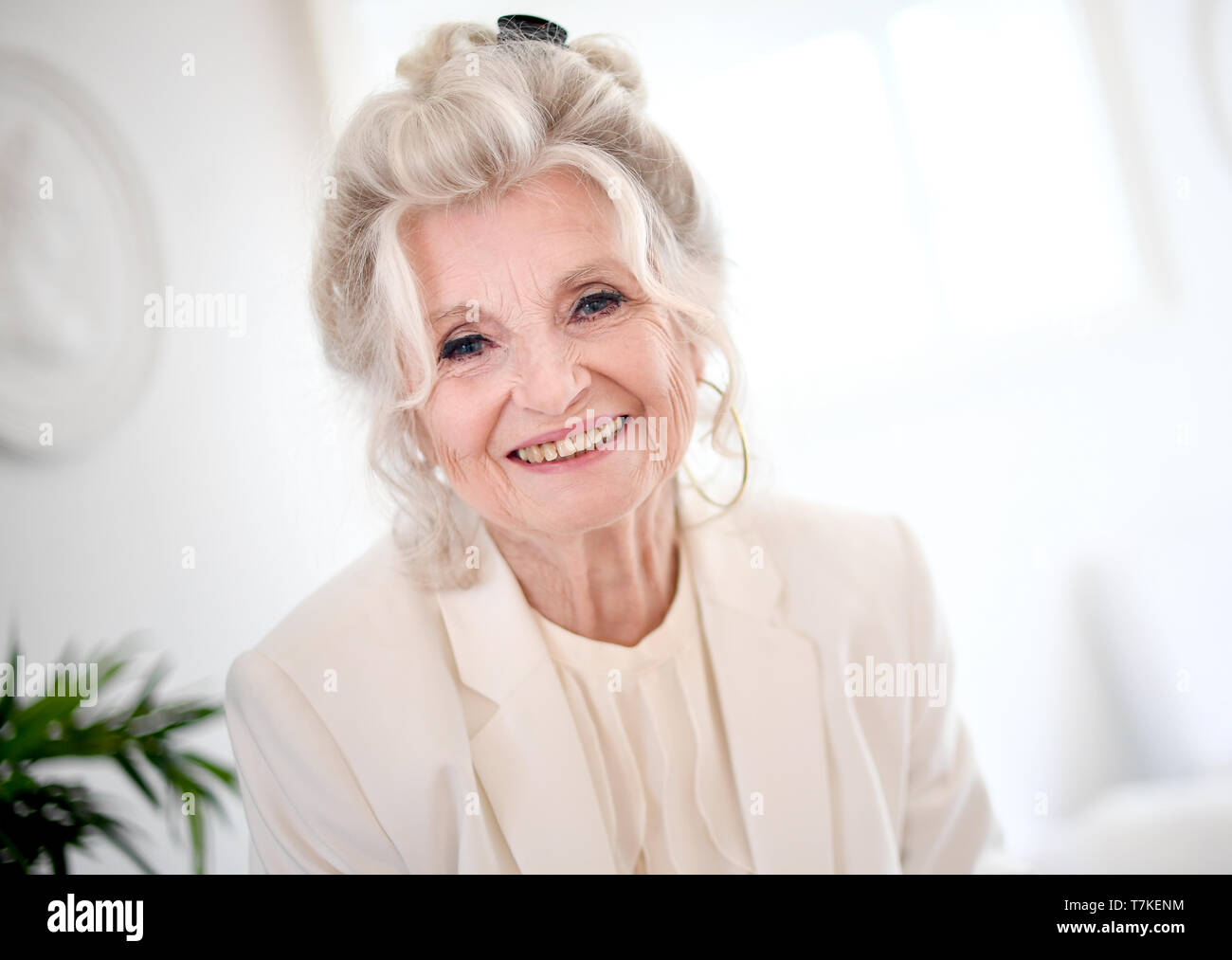 Berlin, Germany. 29th Apr, 2019. EXCLUSIVE - Helga Piur, actress, sits ...