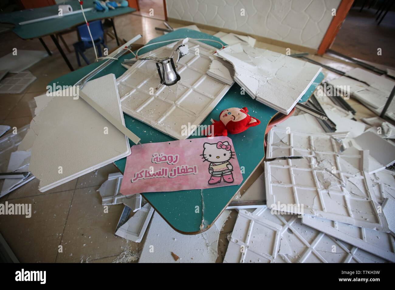 Gaza City, The Gaza Strip, Palestine. 8th May, 2019. Damages at ...
