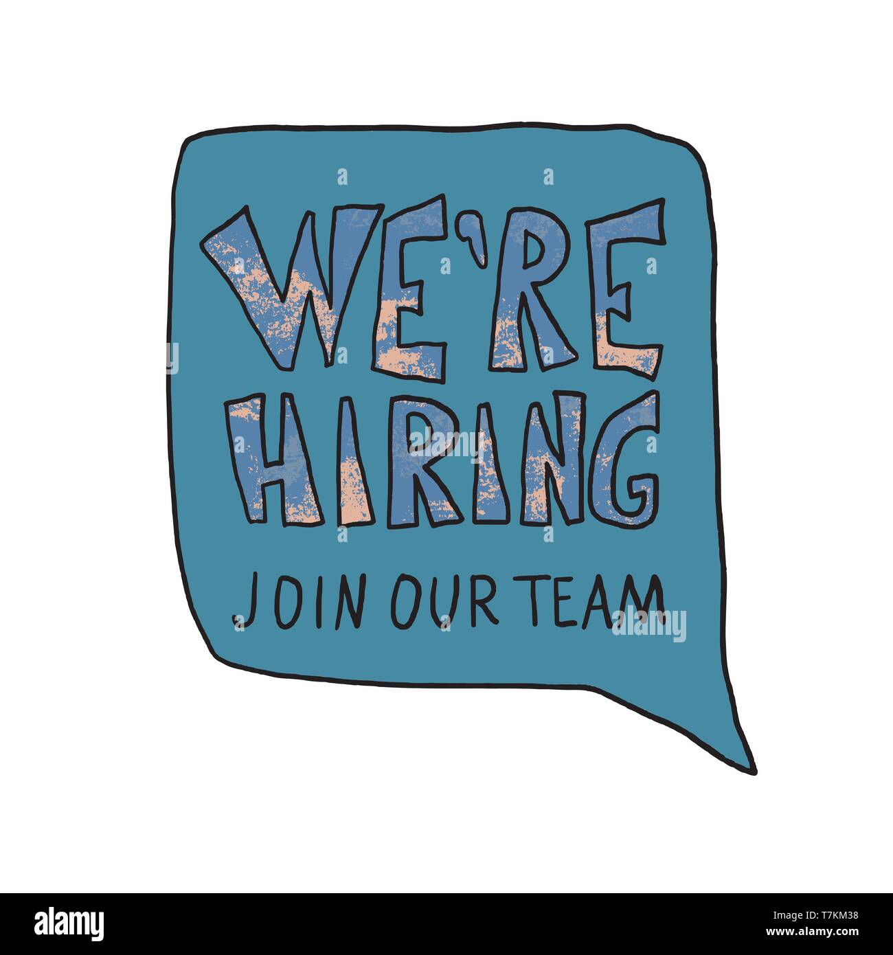 We are hiring quote with bubble speech in doodle style. Vacancy ...