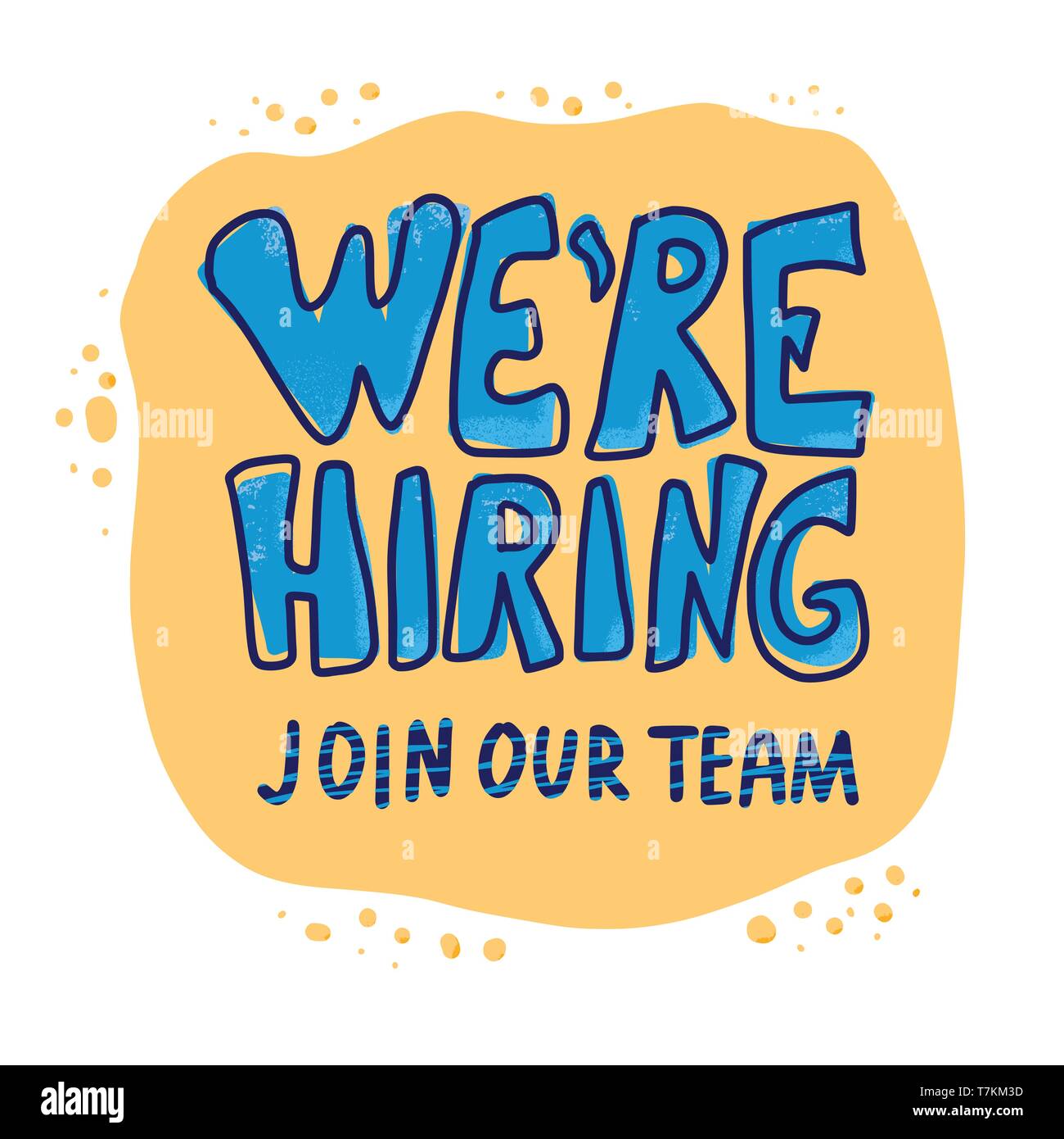 We're hiring banner. Vacancy announcement quote. Template for ad of ...