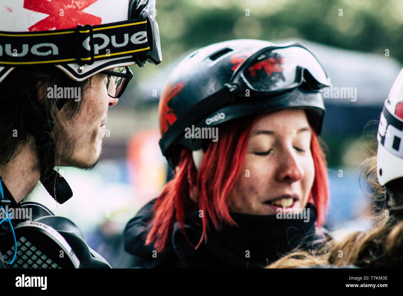 Paris France May 04, 2019 View of French street medic walking in the ...