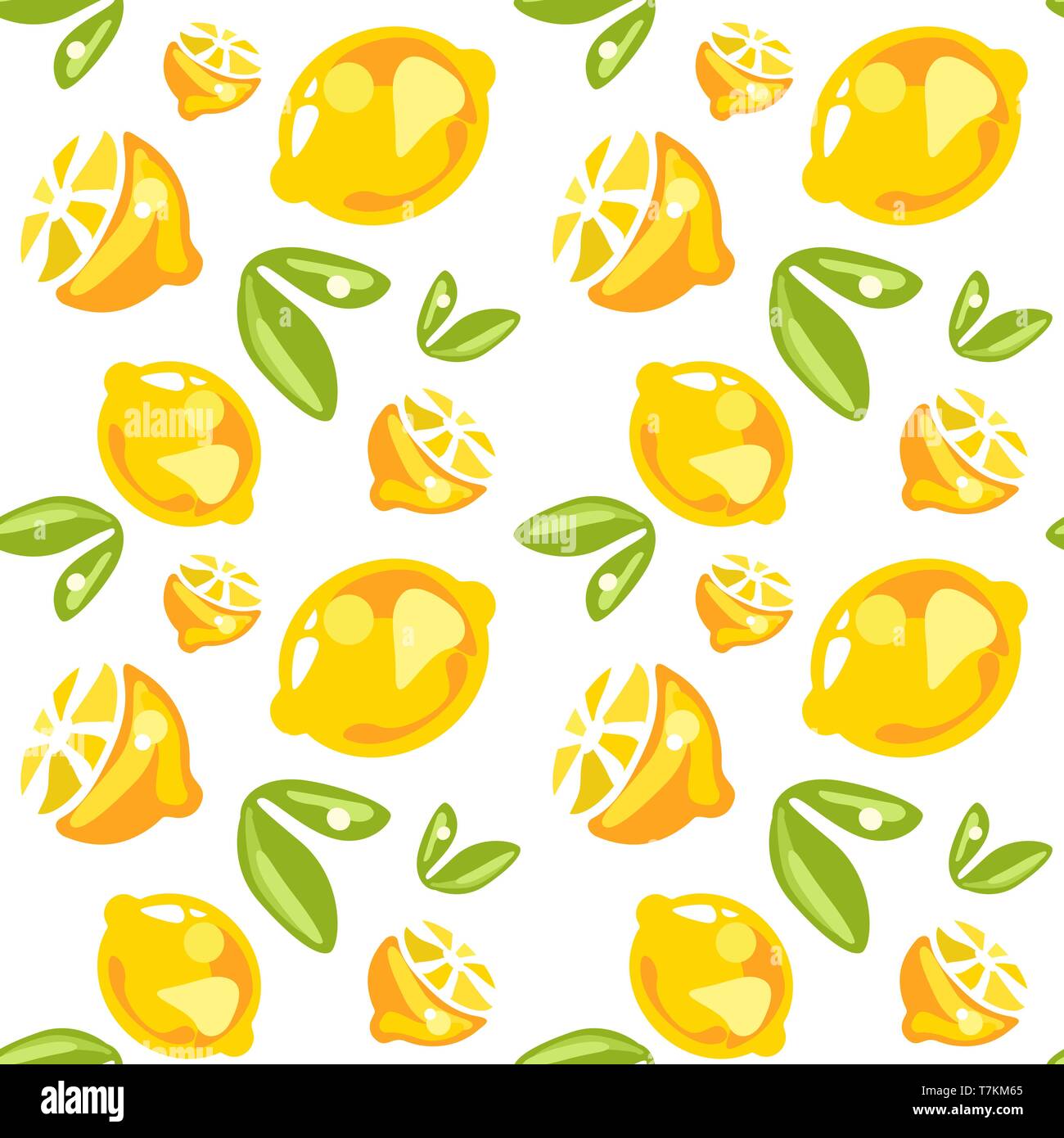 Fresh lemons seamless pattern Stock Vector Images - Alamy