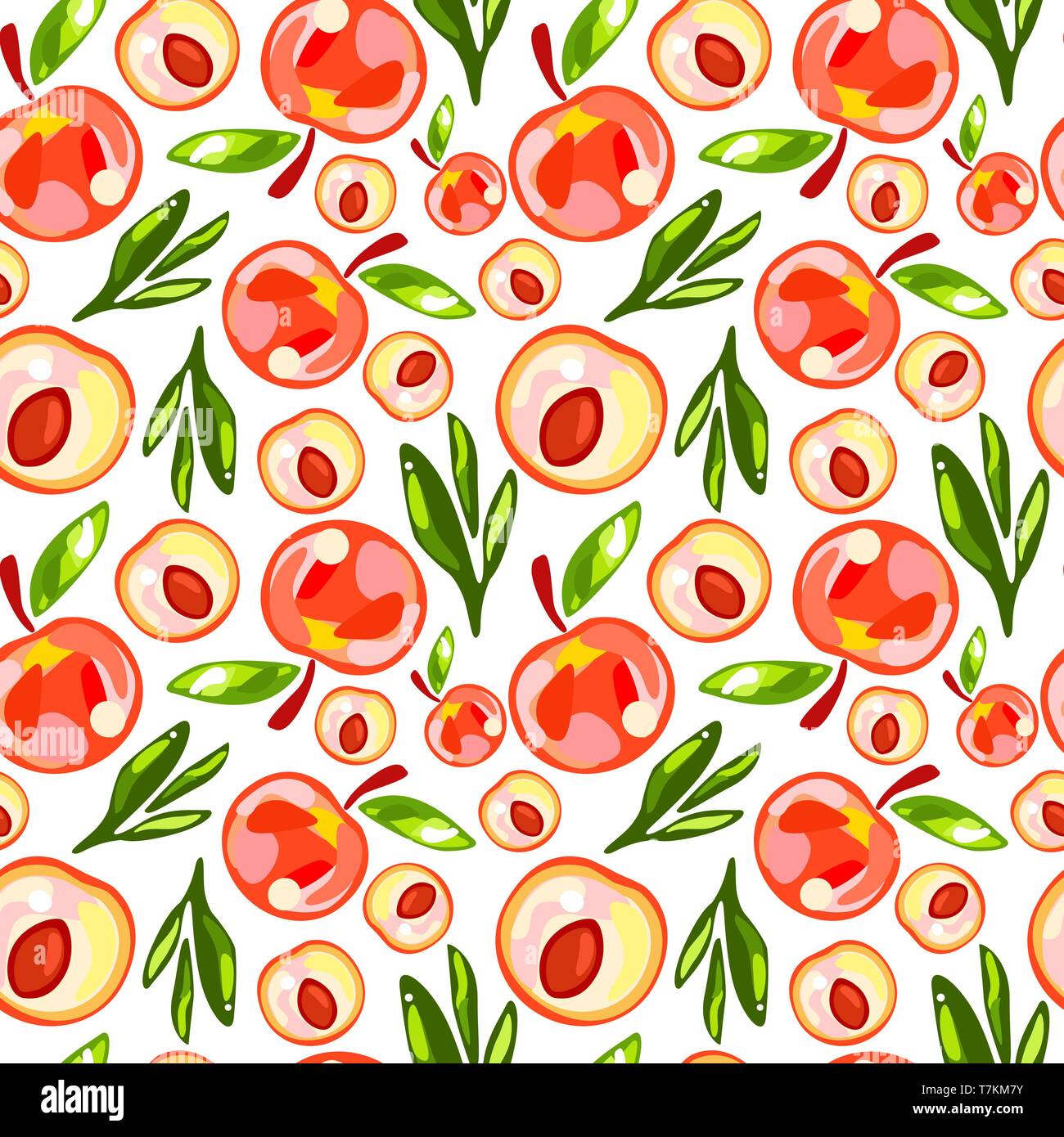 Seamless background peaches Stock Vector Images - Alamy