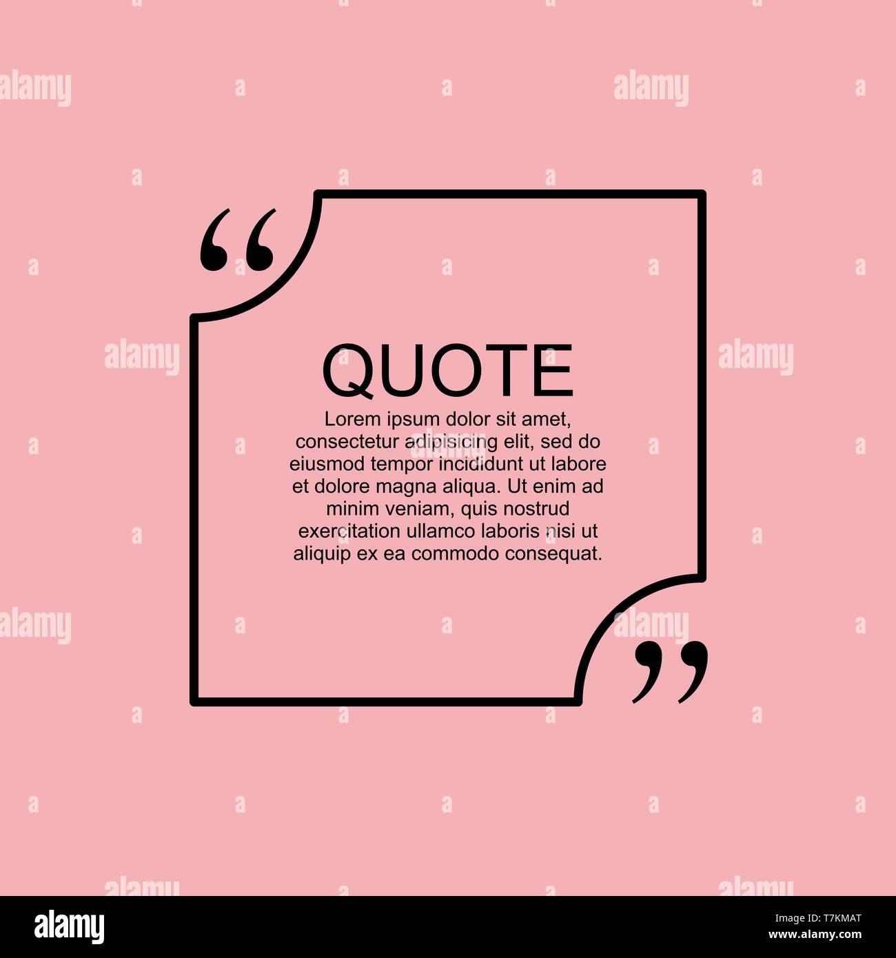 Square quote text bubble. Commas, note, message and comment. Design ...