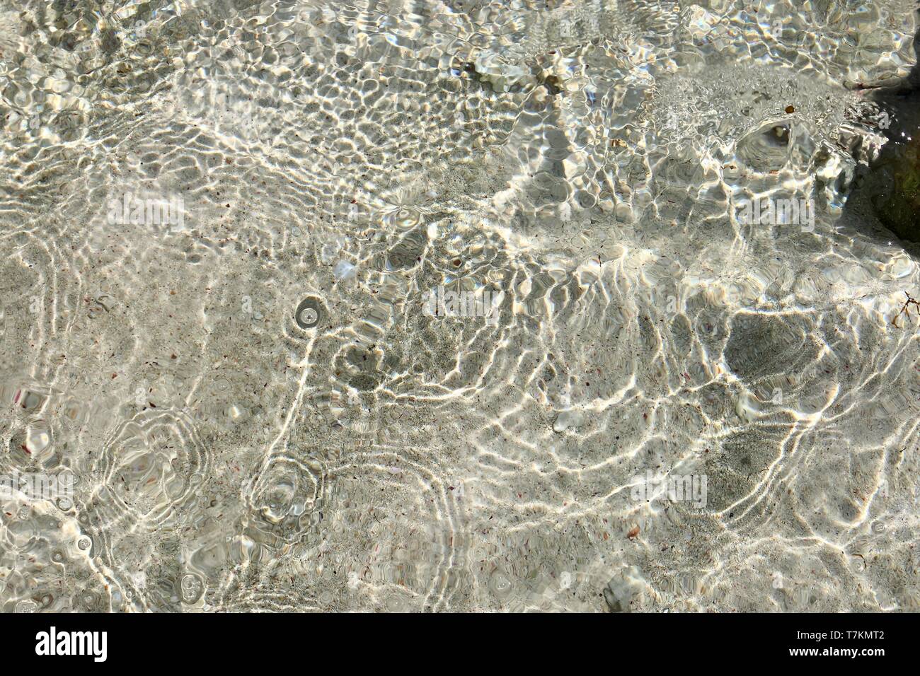 Close up surface of floating water with ripples and waves and some ...