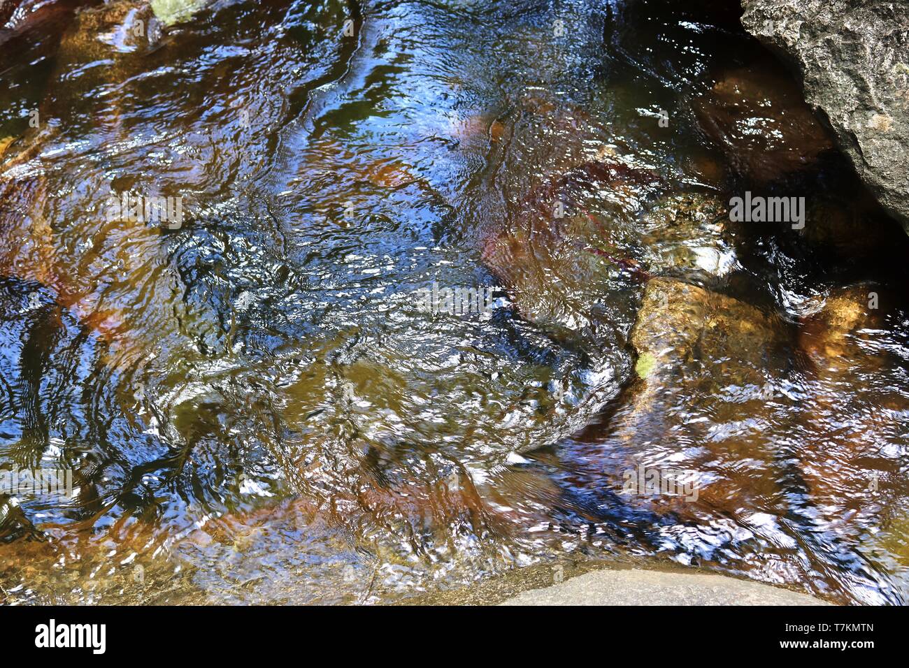Close up surface of floating water with ripples and waves and some ...