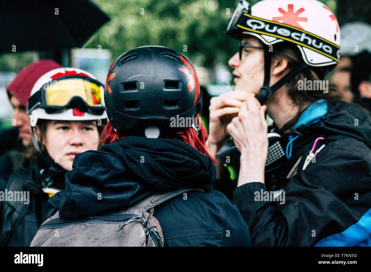 Paris France May 04, 2019 View of French street medic walking in the ...