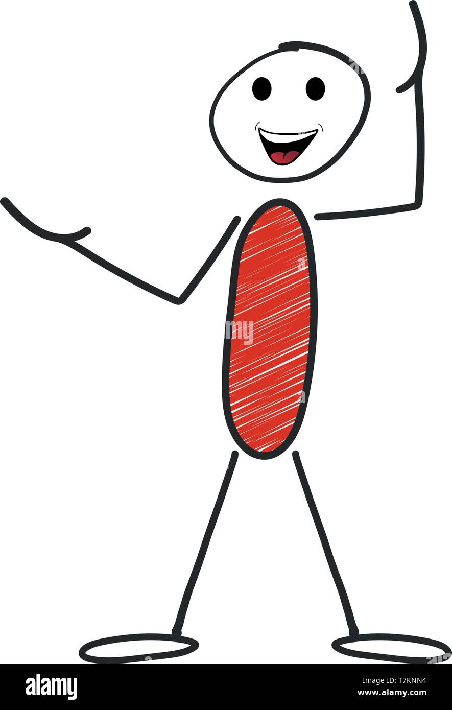 Smiling Stickman Stickfigure web vector illustration on white Stock ...