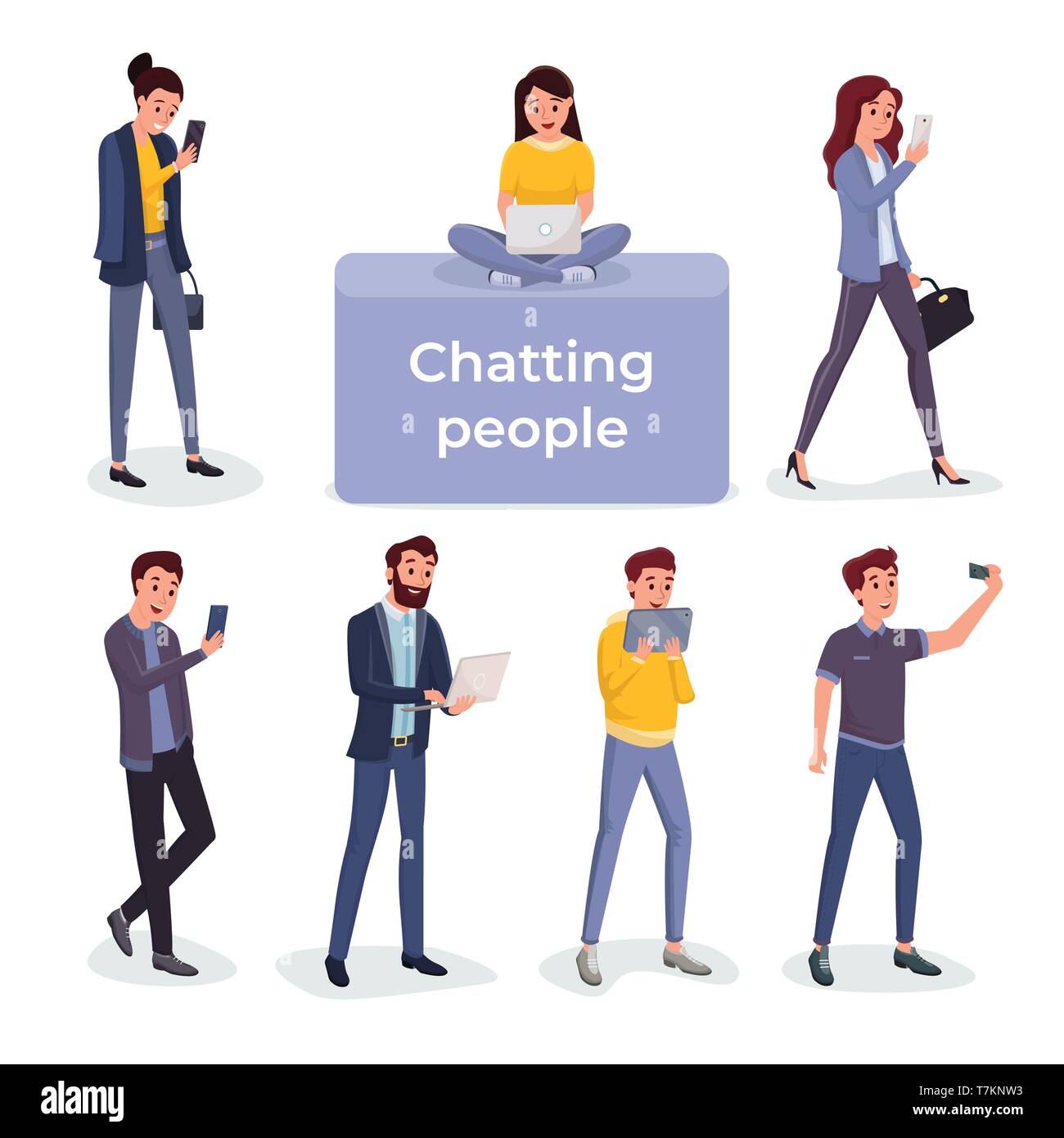 Boy using smartphone online Stock Vector Images - Alamy