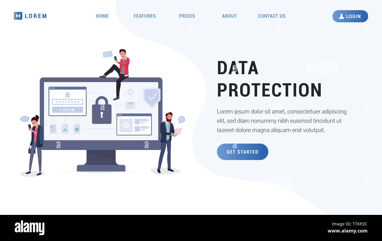 Defense of personal information flat style vector illustration. Cartoon ...