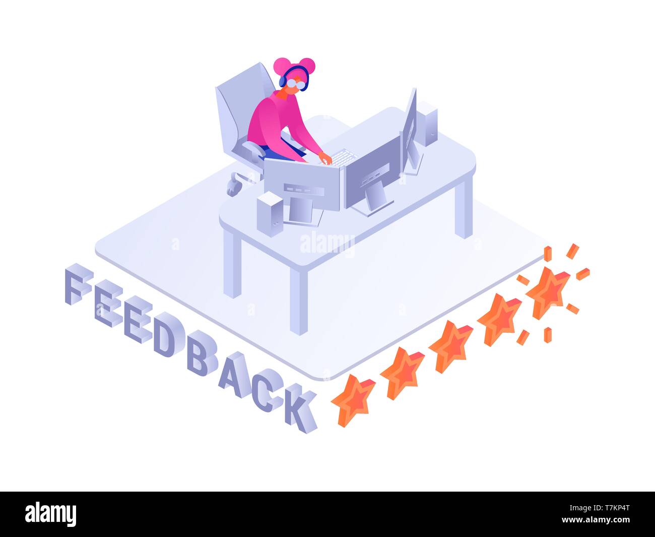 Concentrated computer Stock Vector Images - Alamy