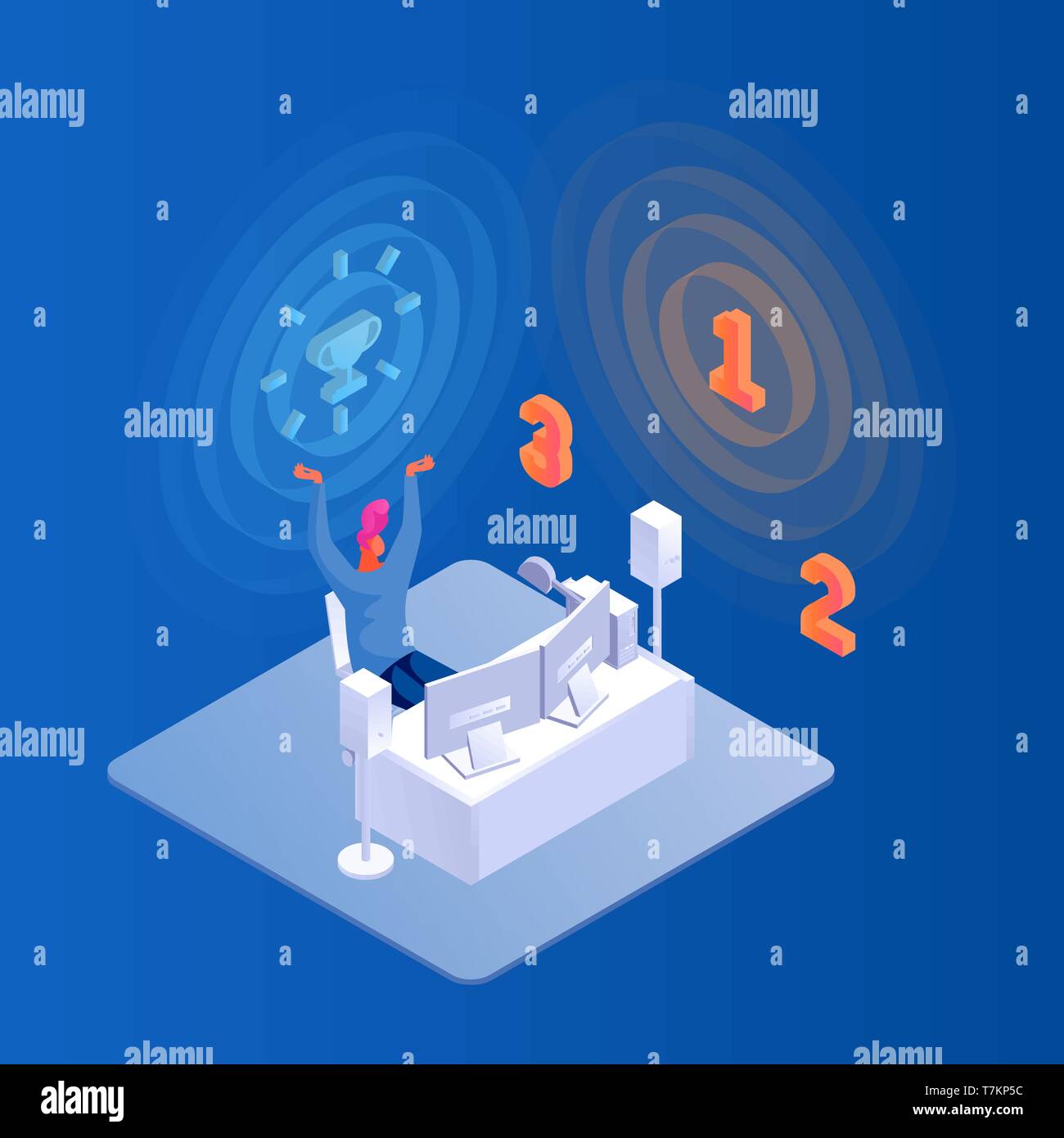 Young man playing on controller Stock Vector Images - Alamy